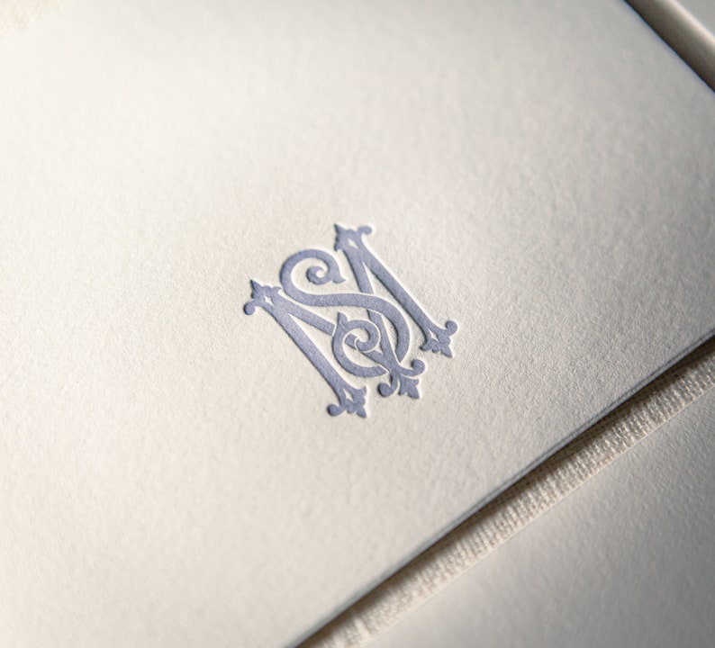 Letterpress Wedding Invitation Calligraphy Vintage Monogram - Etsy