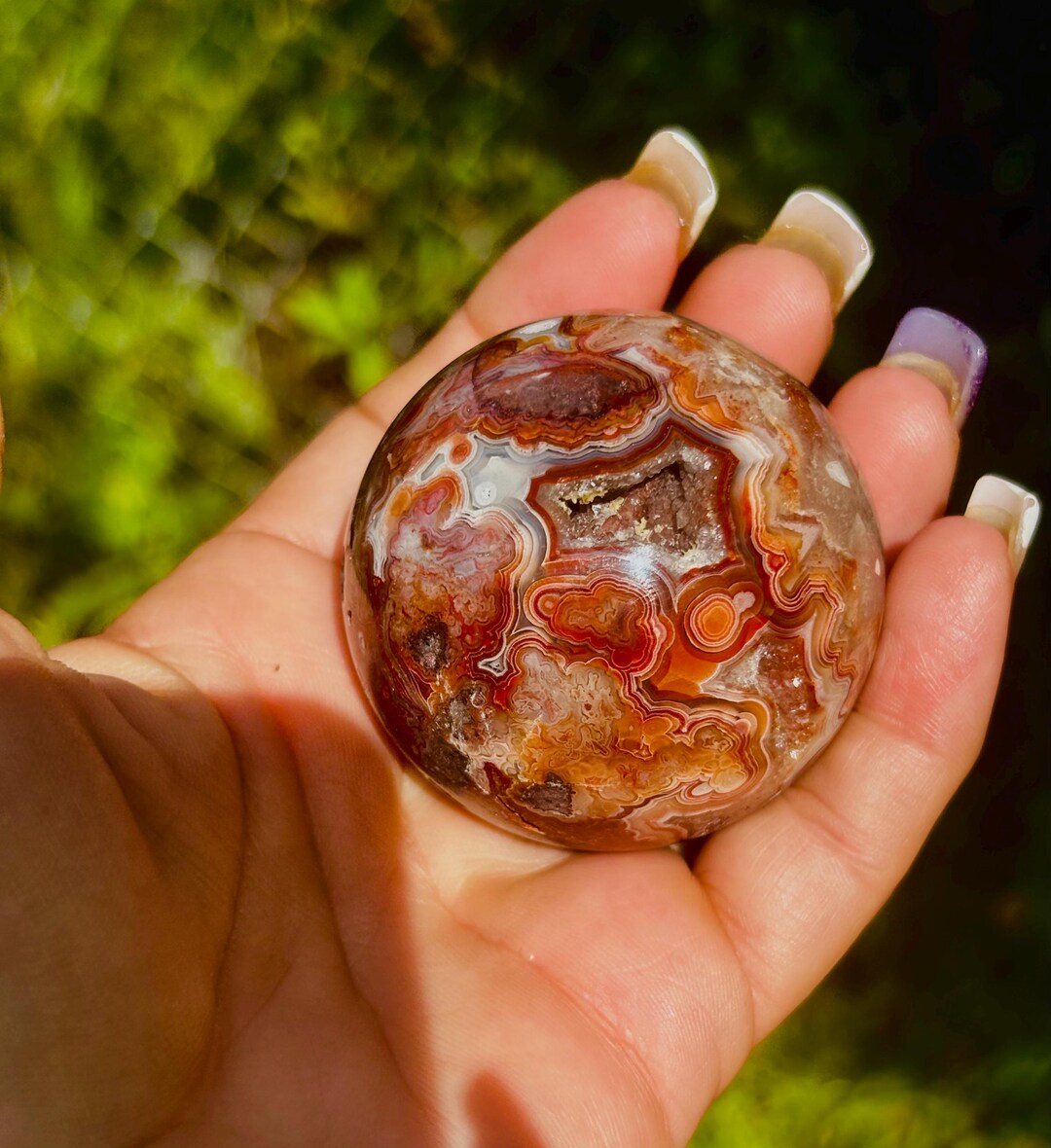 2.5” Mexican Lace Agate Crystal Sphere - Etsy