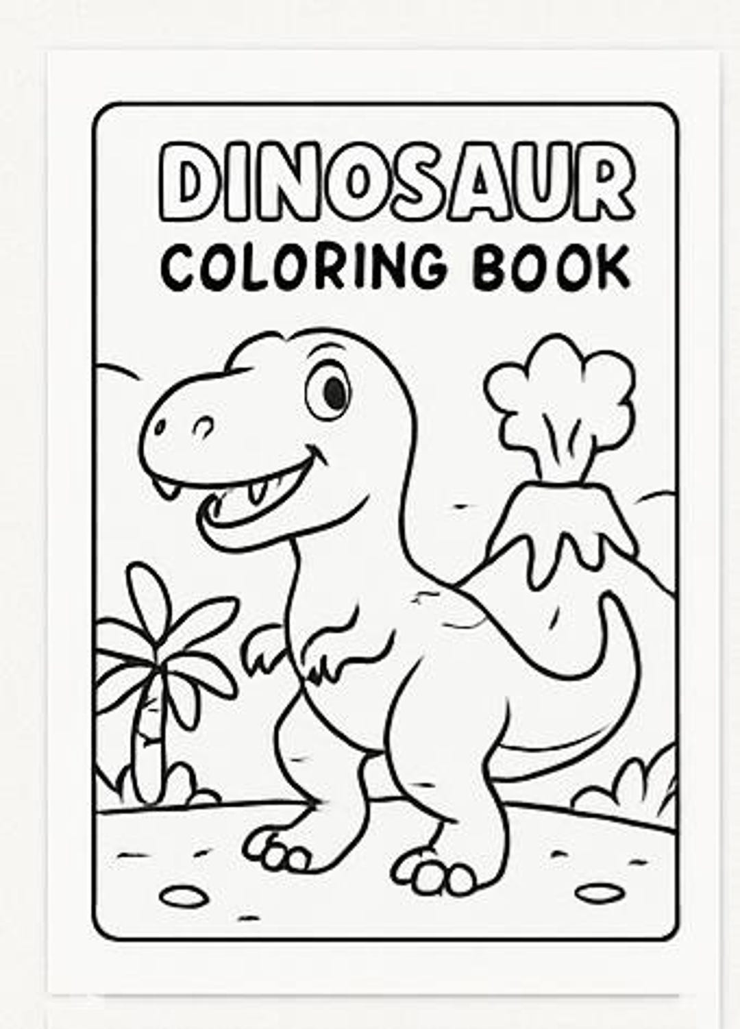 Kids Dinosaur Colouring Book - Etsy