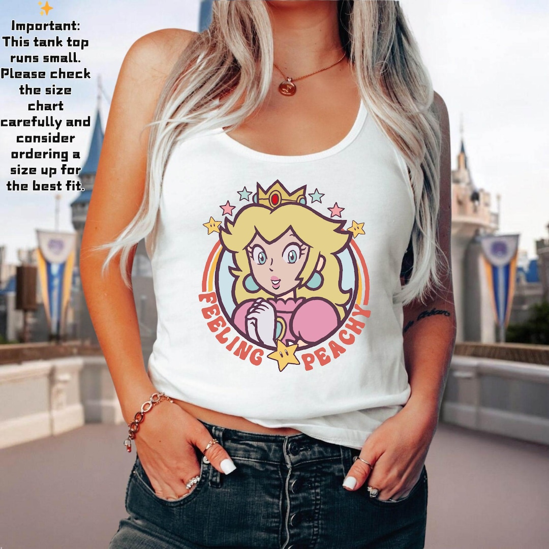 Mario Princess Girls Tank Top, Princess Peach Mario Tank Top, Princess ...