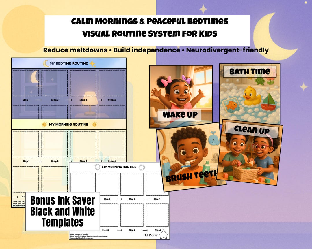 Neurodivergent-friendly Morning & Bedtime Routine Kit - Etsy