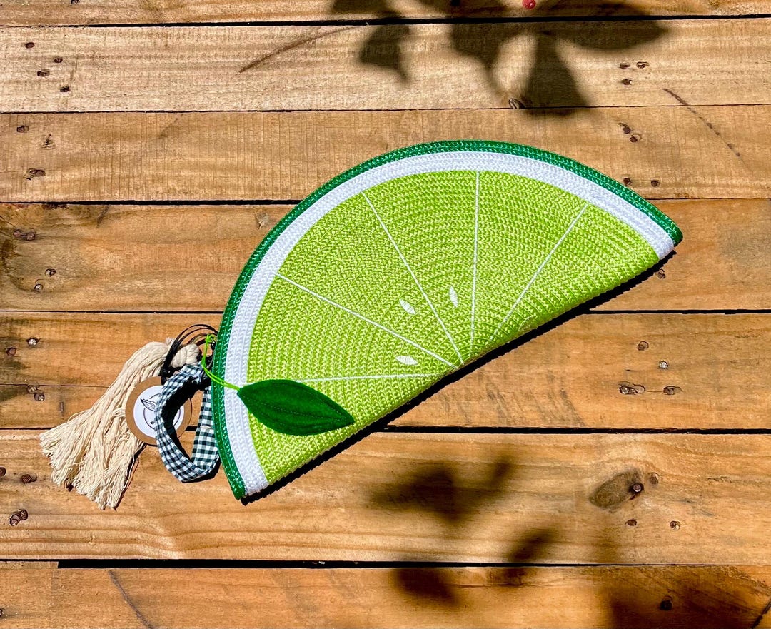 Lime Slice Clutch | Citrus Fruit Purse | Summer Straw Bag | Tropical ...