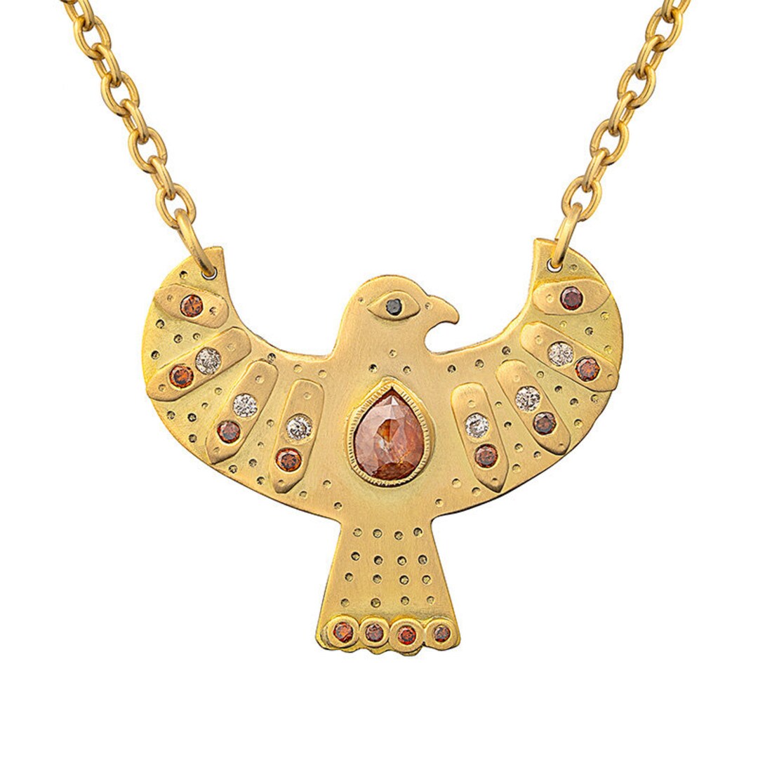 Golden Eagle Pendant 18ct Fairtrade Gold Amulet - Etsy