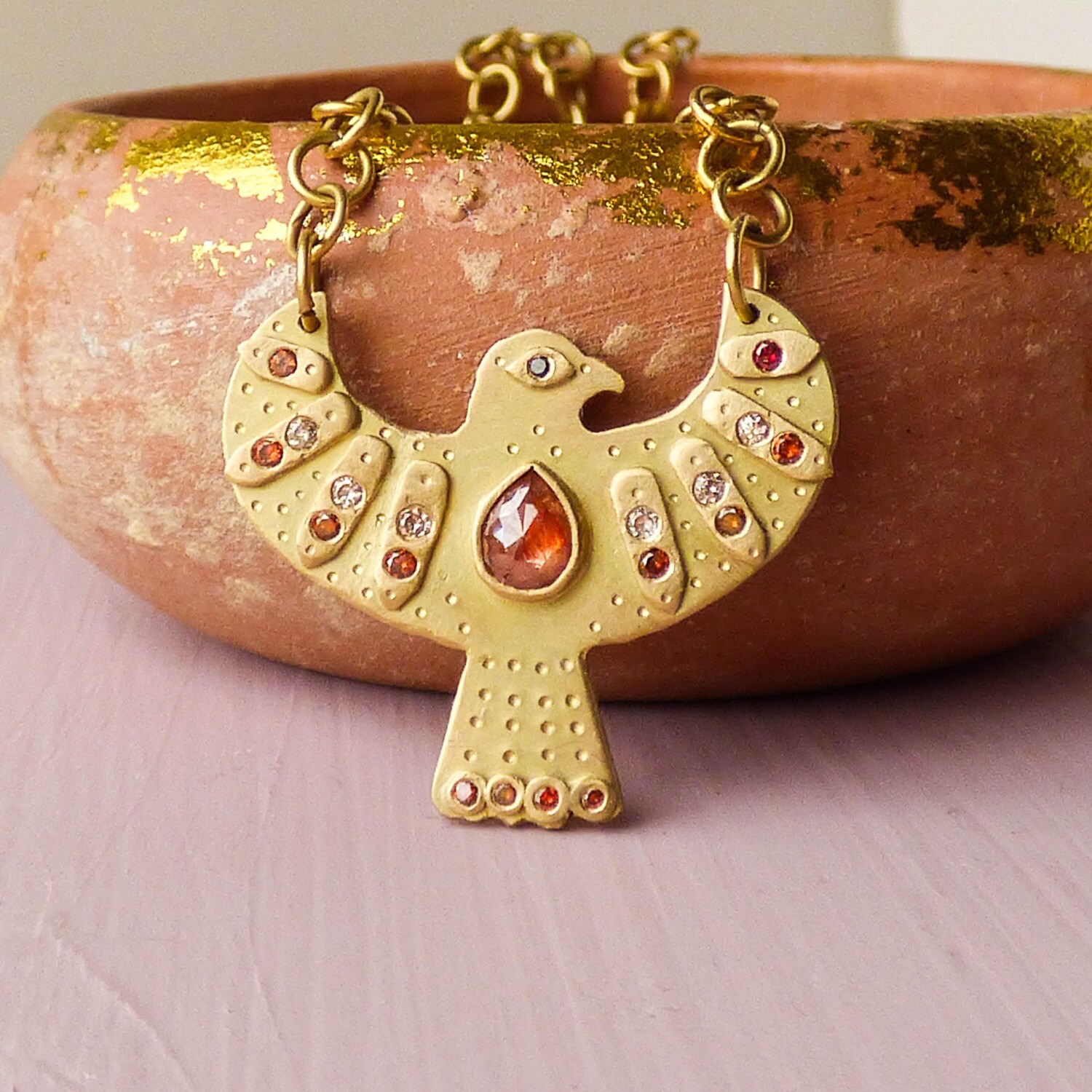 Golden Eagle Pendant 18ct Fairtrade Gold Amulet - Etsy