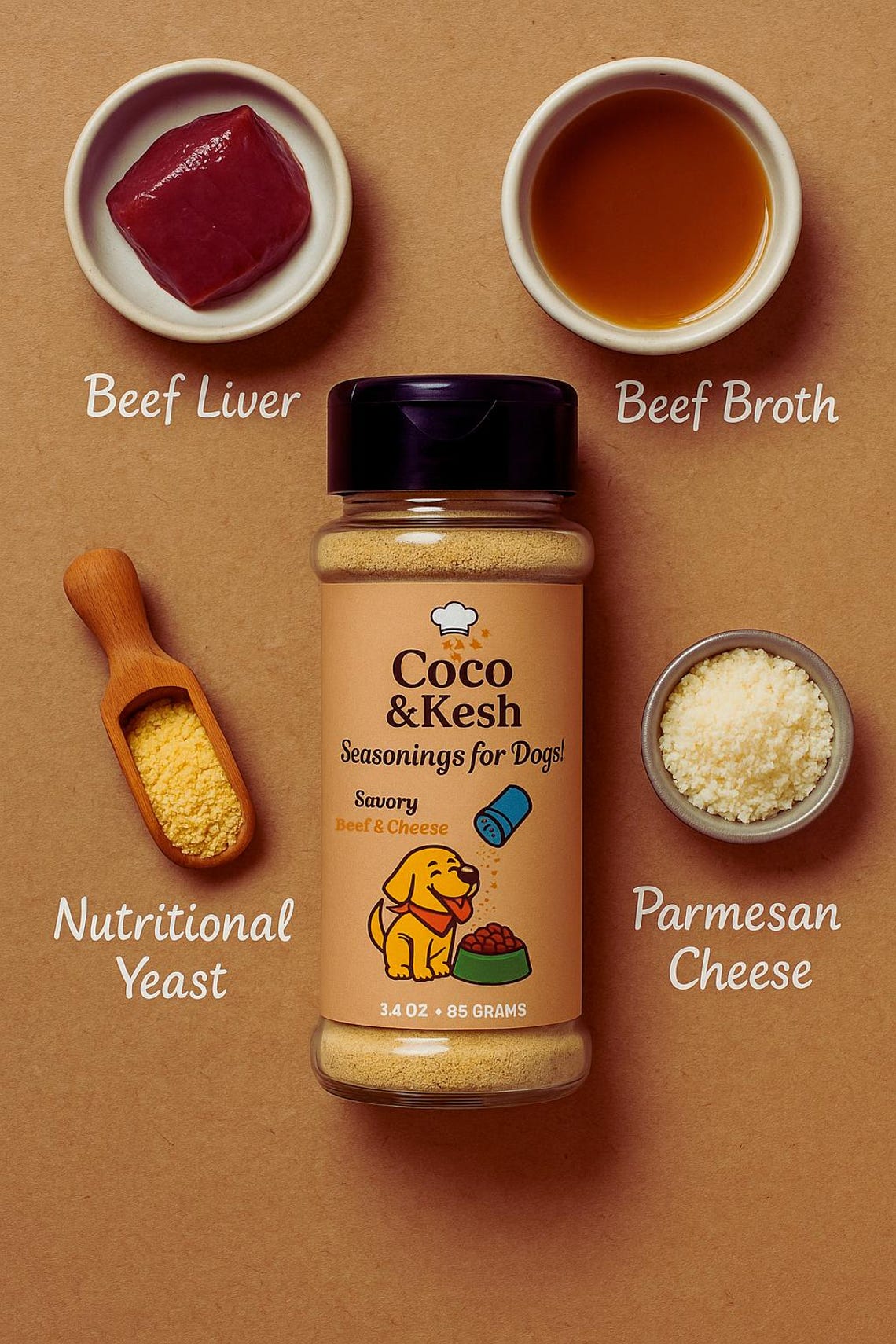 Dog Food Seasoning (kibble Topper)- Natural Beef & Cheese Flavor ...