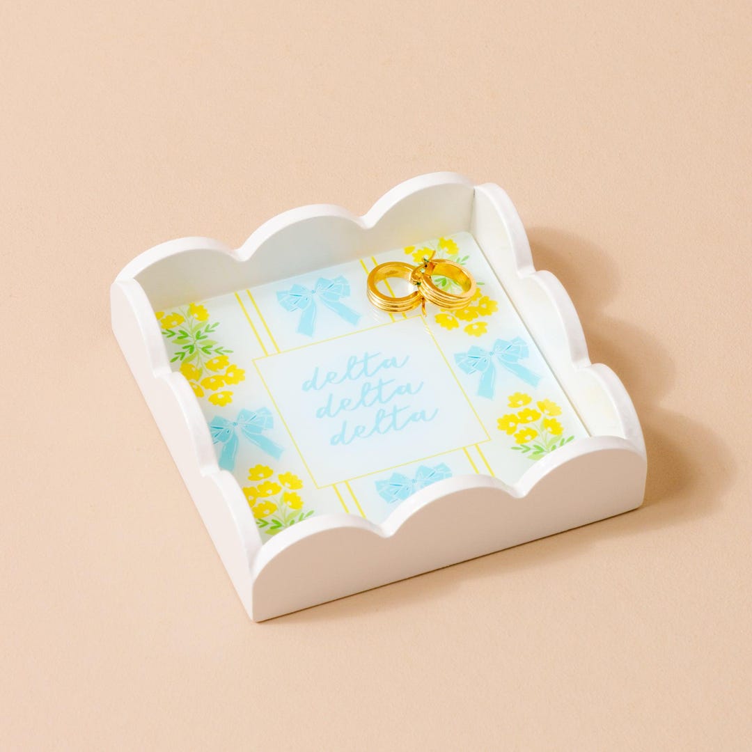 Delta Delta Delta Scallop Trinket Tray - Etsy