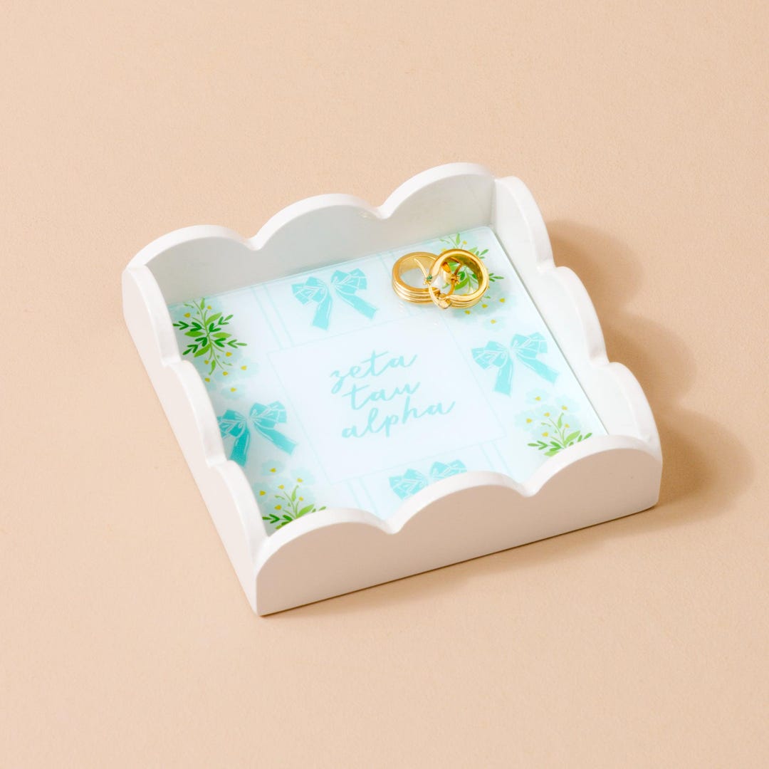Zeta Tau Alpha Scallop Trinket Tray - Etsy
