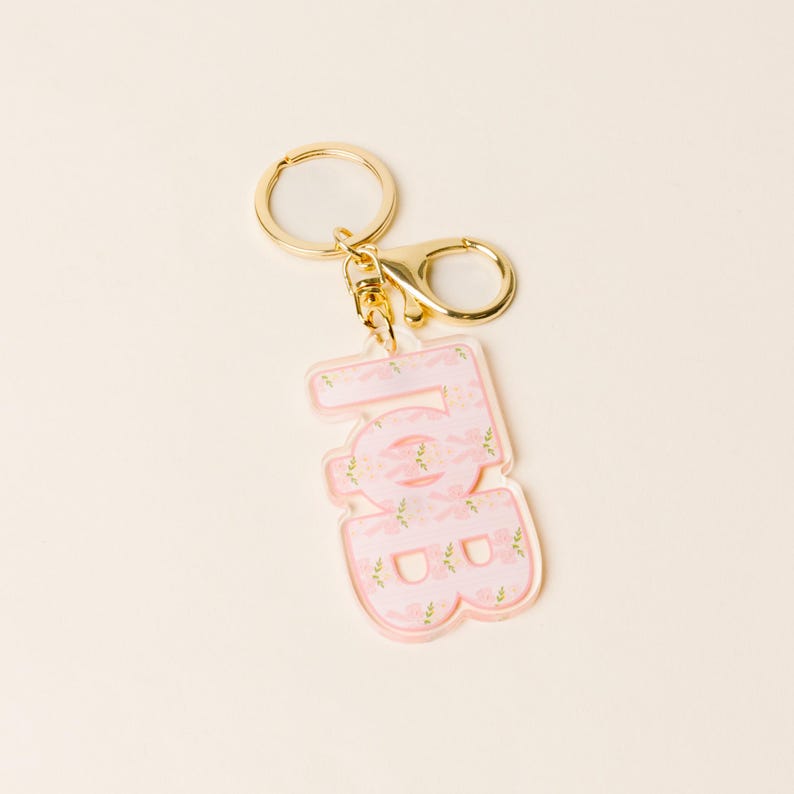 Gamma Phi Beta Sorority Keychain: Bows & Flowers With Gold Clasp, Big ...
