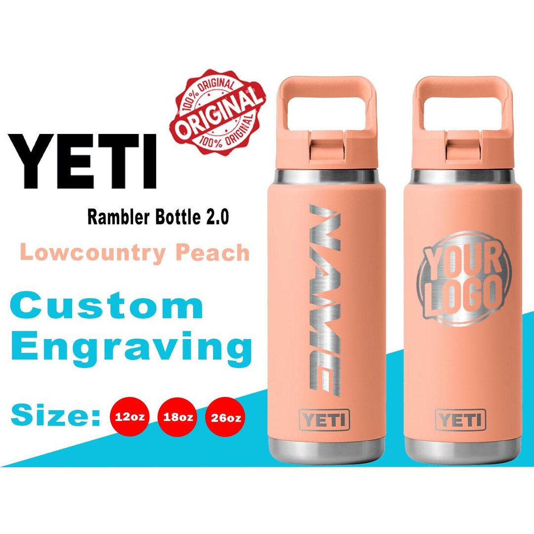 YETI Lowcountry Peach: Laser Engraved Bottle, Personalized Bottle With ...