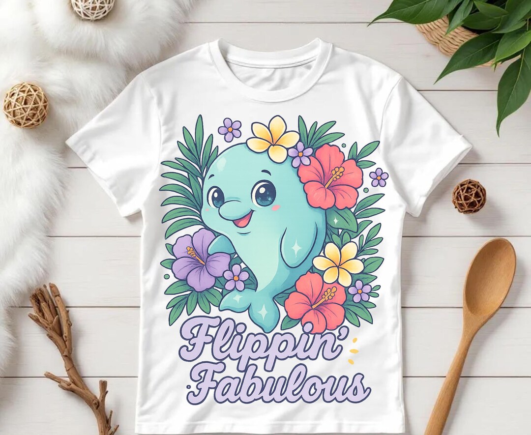 Flippin’ Fabulous Dolphin PNG | Kawaii Summer Sublimation Design | Cute ...