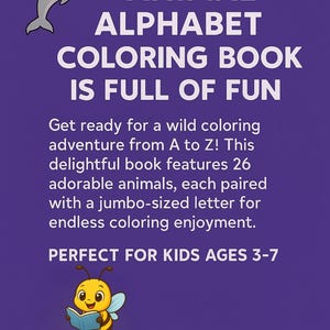 Animal Alphabet Coloring Book for Kids Ages 3–7 – Fun A to Z Printable ...