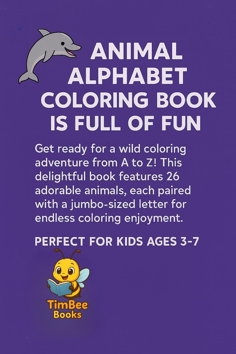 Animal Alphabet Coloring Book for Kids Ages 3–7 – Fun A to Z Printable ...