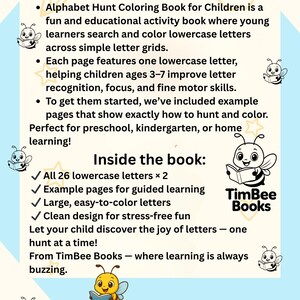 Alphabet Hunt Coloring Book – Lowercase ABC Fun! | Ages 3–7 | Printable ...