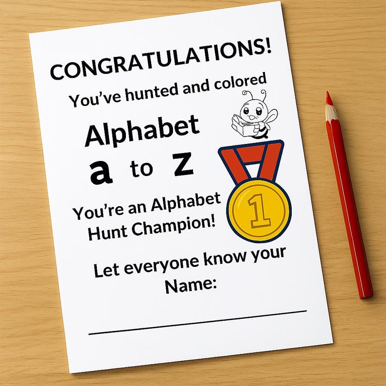 Alphabet Hunt Coloring Book – Lowercase ABC Fun! | Ages 3–7 | Printable ...