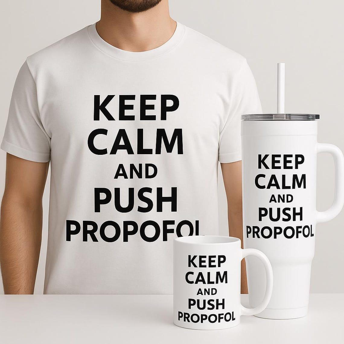 Anesthesia Gift Set – Keep Calm Push Propofol | 40oz Tumbler + 11oz Mug ...