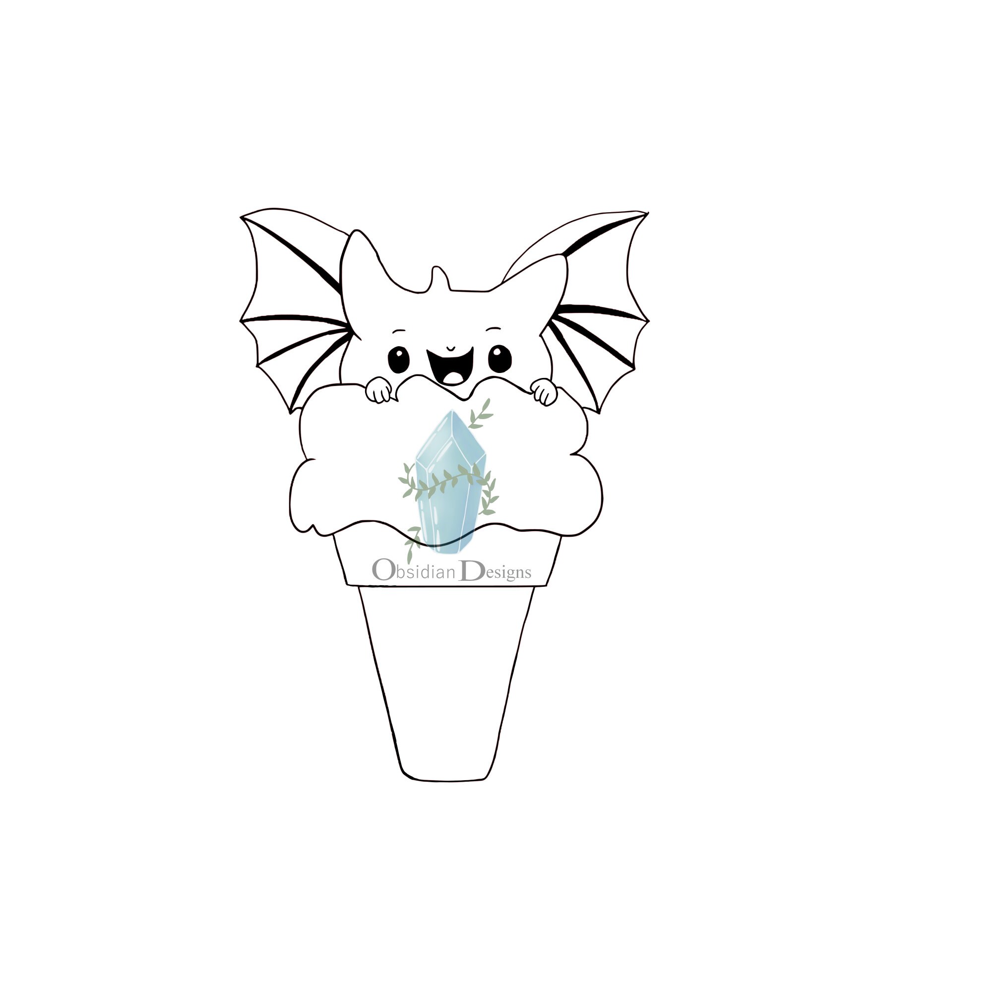 Ice Cream Bat Cone Wings Svg Jpg Png Halloween Witchy Dessert Treat ...