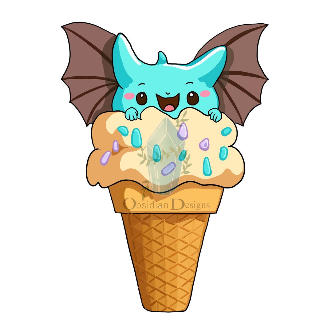 Ice Cream Bat Cone Wings Svg Jpg Png Halloween Witchy Dessert Treat ...