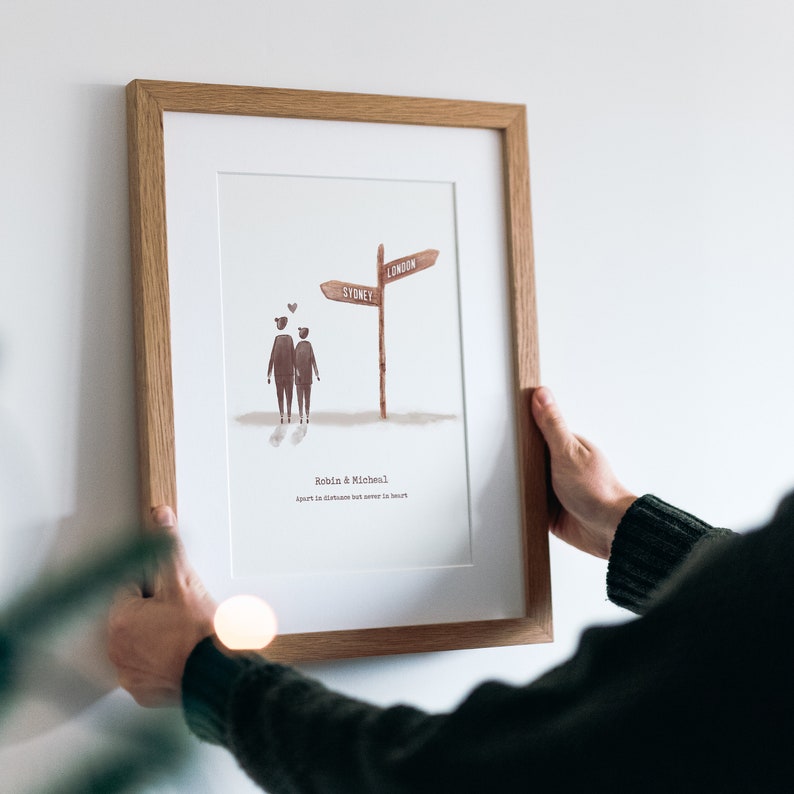 Personalised Signpost Couple Print | Ideal Gift for Couples & Partners ...