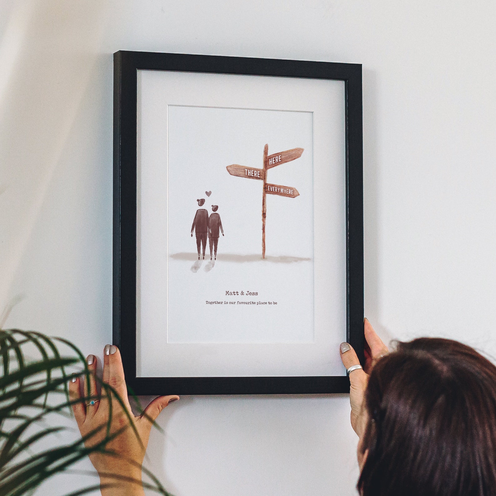 Personalised Signpost Couple Print | Ideal Gift for Couples & Partners ...