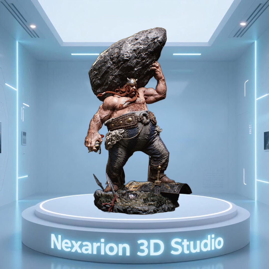 Obelix Barbarian STL Figure | Giant Comic Warrior 3D Print Statue ...