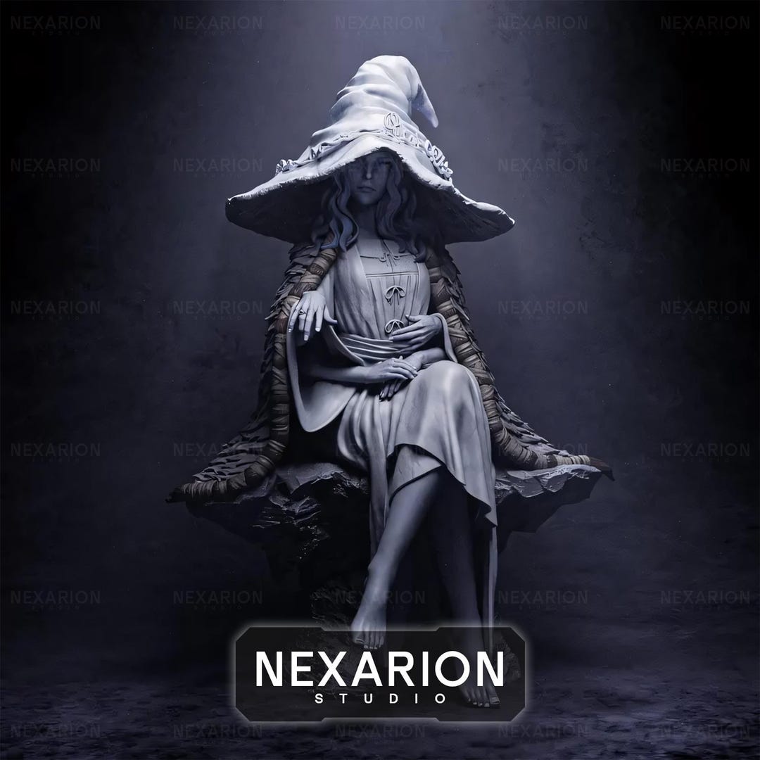 Ranni Elden Ring STL 3D Print File | Moonlight Witch Sitting Statue | Epic Sorceress Resin ...