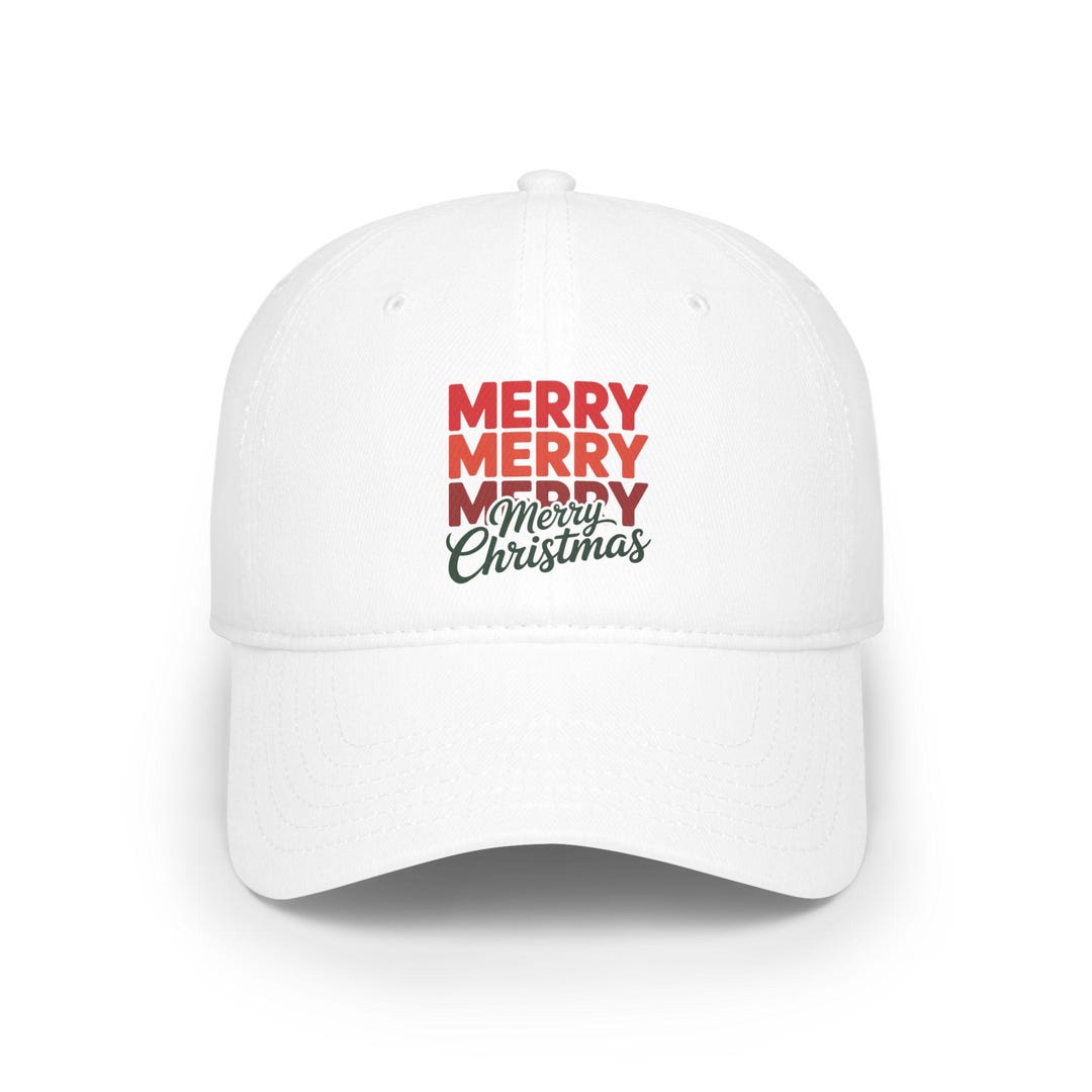 Merry Merry Merry Merry Christmas - Holiday Low Profile Baseball Cap - Etsy