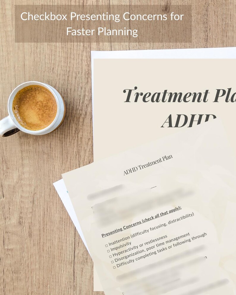 ADHD Treatment Plan | Therapy Worksheet | Printable + Fillable PDF ...