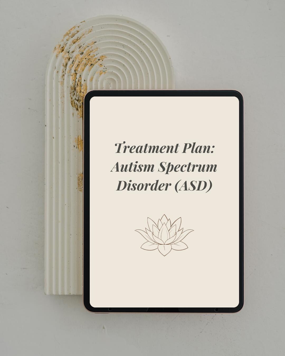 Autism Spectrum Disorder (ASD) Treatment Plan | Therapy Worksheet ...
