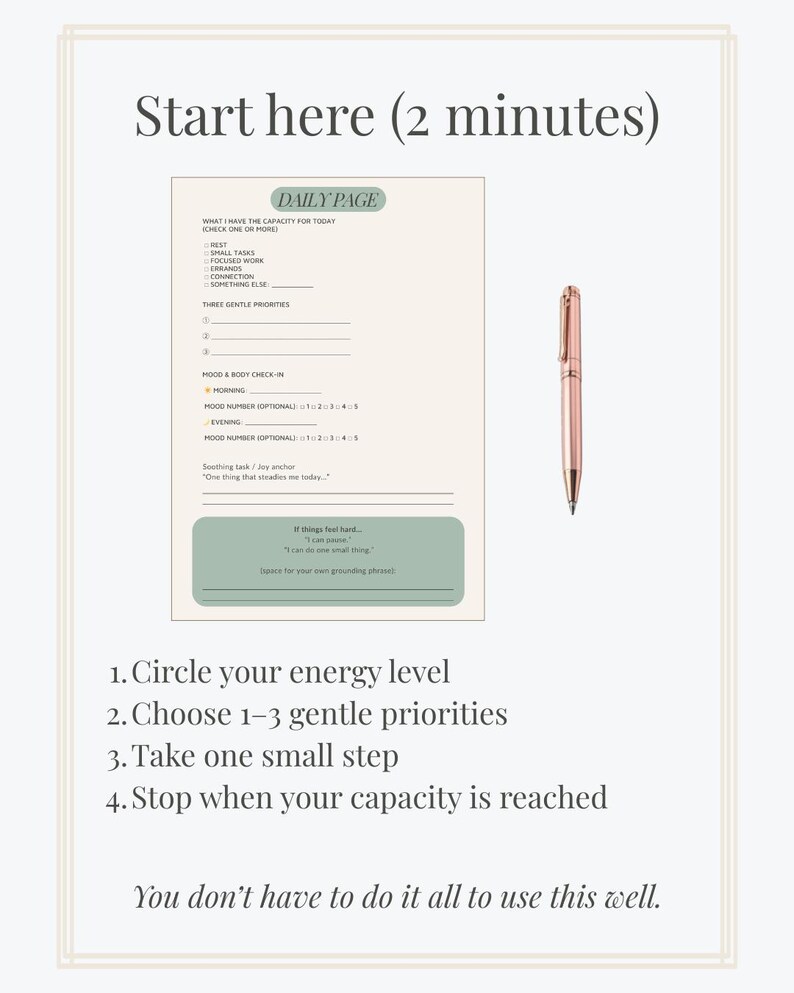 The Gentle Executive Function Planner – Therapist-created Daily ...