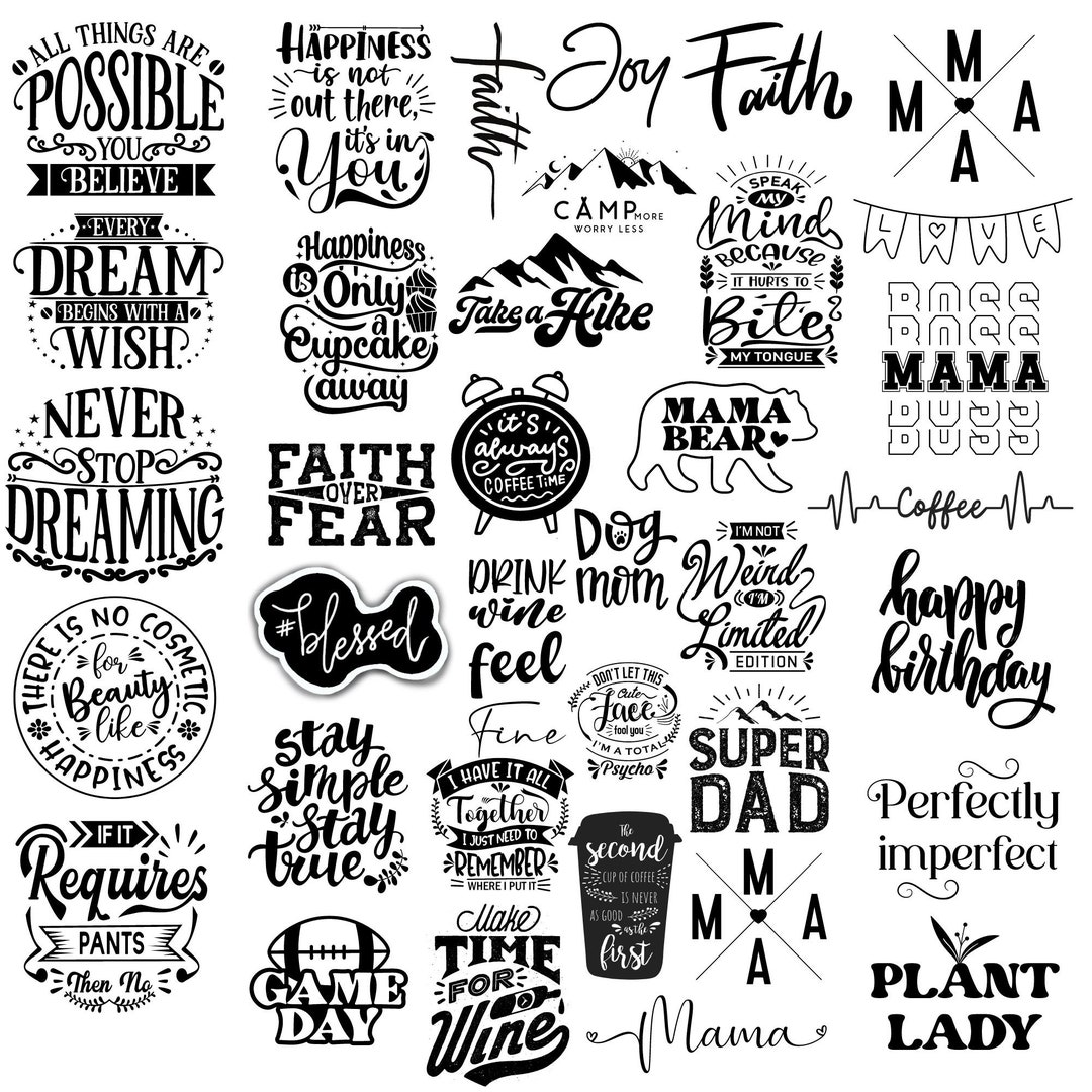 100 Everday Quotes, Motivational Quotes SVG Bundle, Inspirational ...
