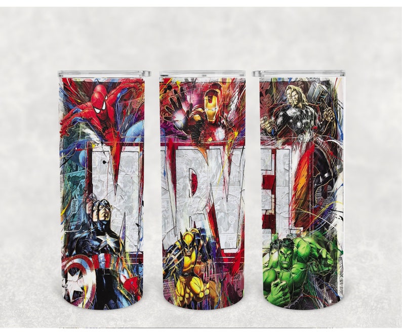 MARVEL 20 Oz Skinny Sublimation Tumbler Wrap Digital Download, Instant ...