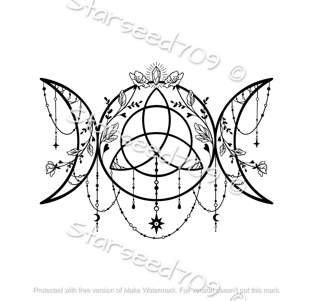 Spiritual Moon Design SVG, Cricut Files, Jpeg, Png, PDF, Digital ...