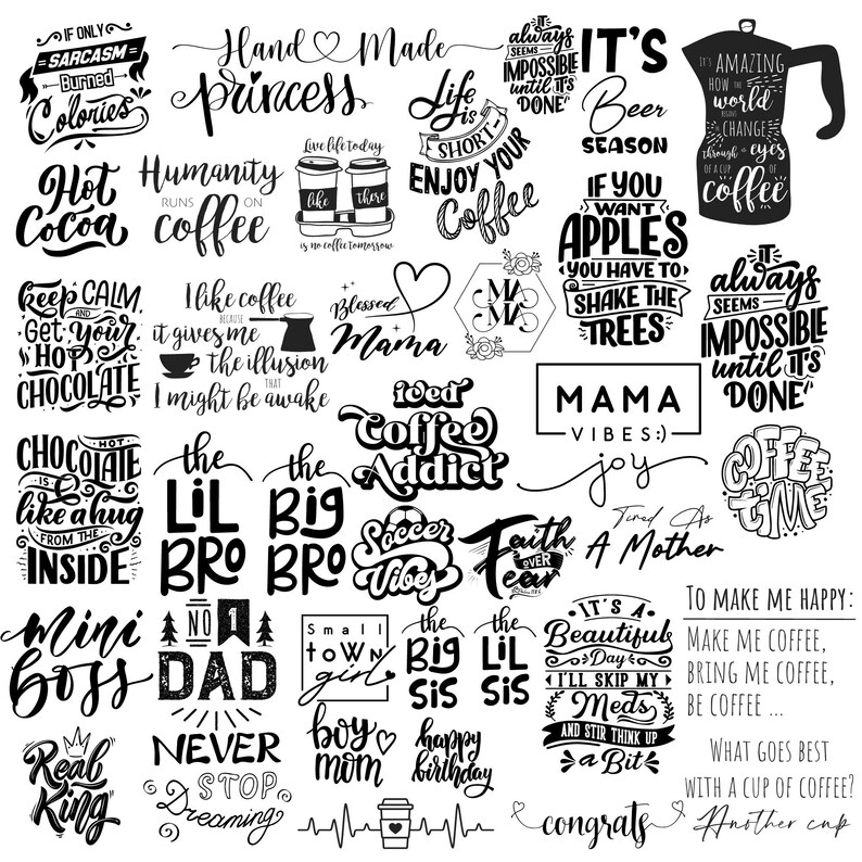 100 Everday Quotes, Motivational Quotes SVG Bundle, Inspirational ...