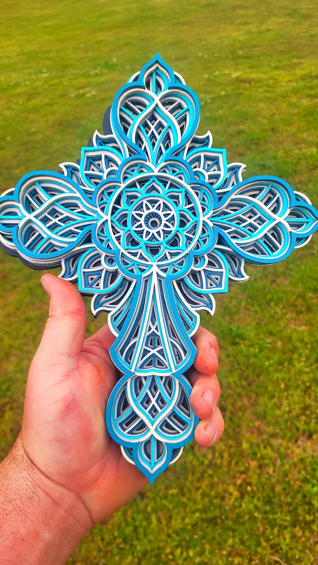 Layered Cross Mandala Art - Etsy