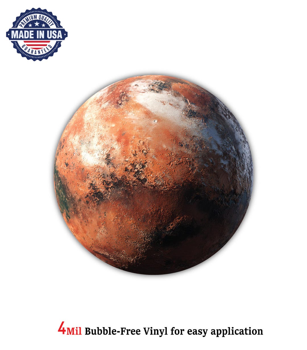 Planet Mars Vinyl Sticker: Car, Laptop, Window Decal - Bubble Free - Etsy