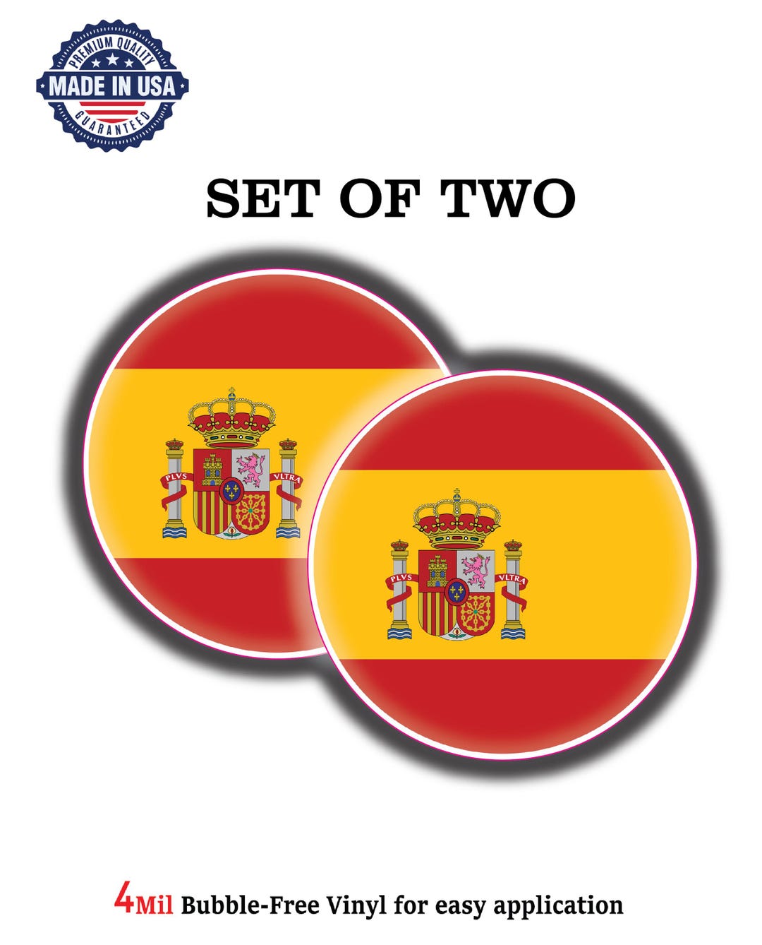 Spaing Flag Vinyl Sticker Set of Two: Car, Bumper, Window Decal ...