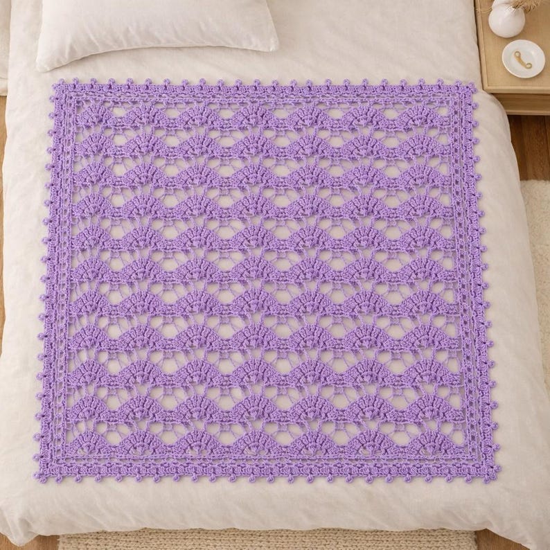Summer Crochet Blanket Pattern PDF | Airy Shell Stitch Baby Blanket ...