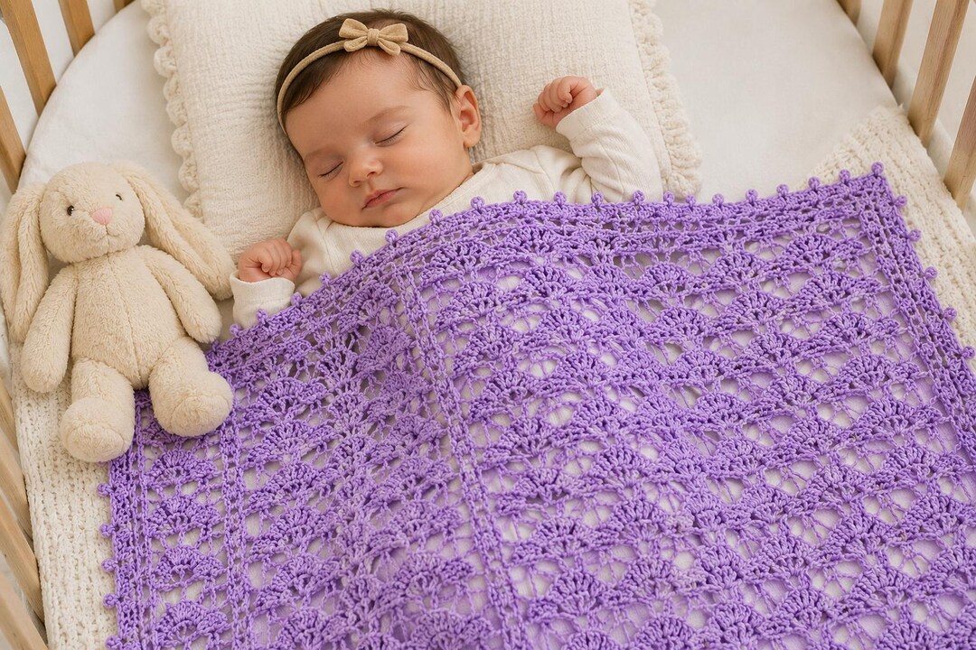 Summer Crochet Blanket Pattern PDF | Airy Shell Stitch Baby Blanket ...