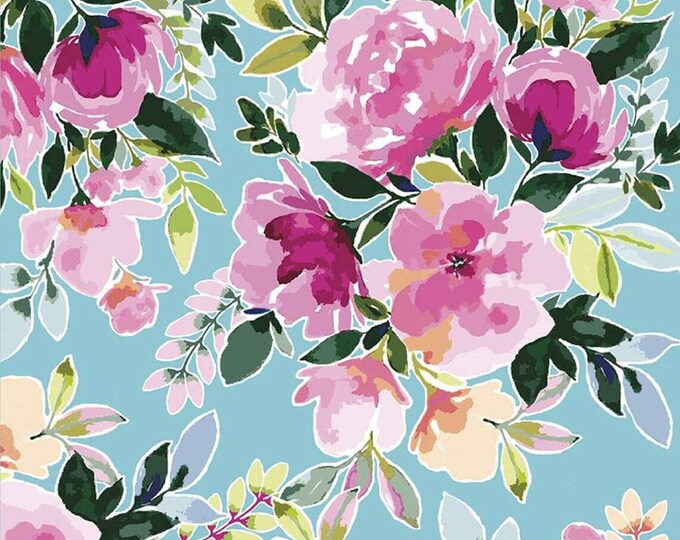 Lila Tueller for Riley Blake Designs LUCY JUNE Main in Aqua C11220-aqua ...