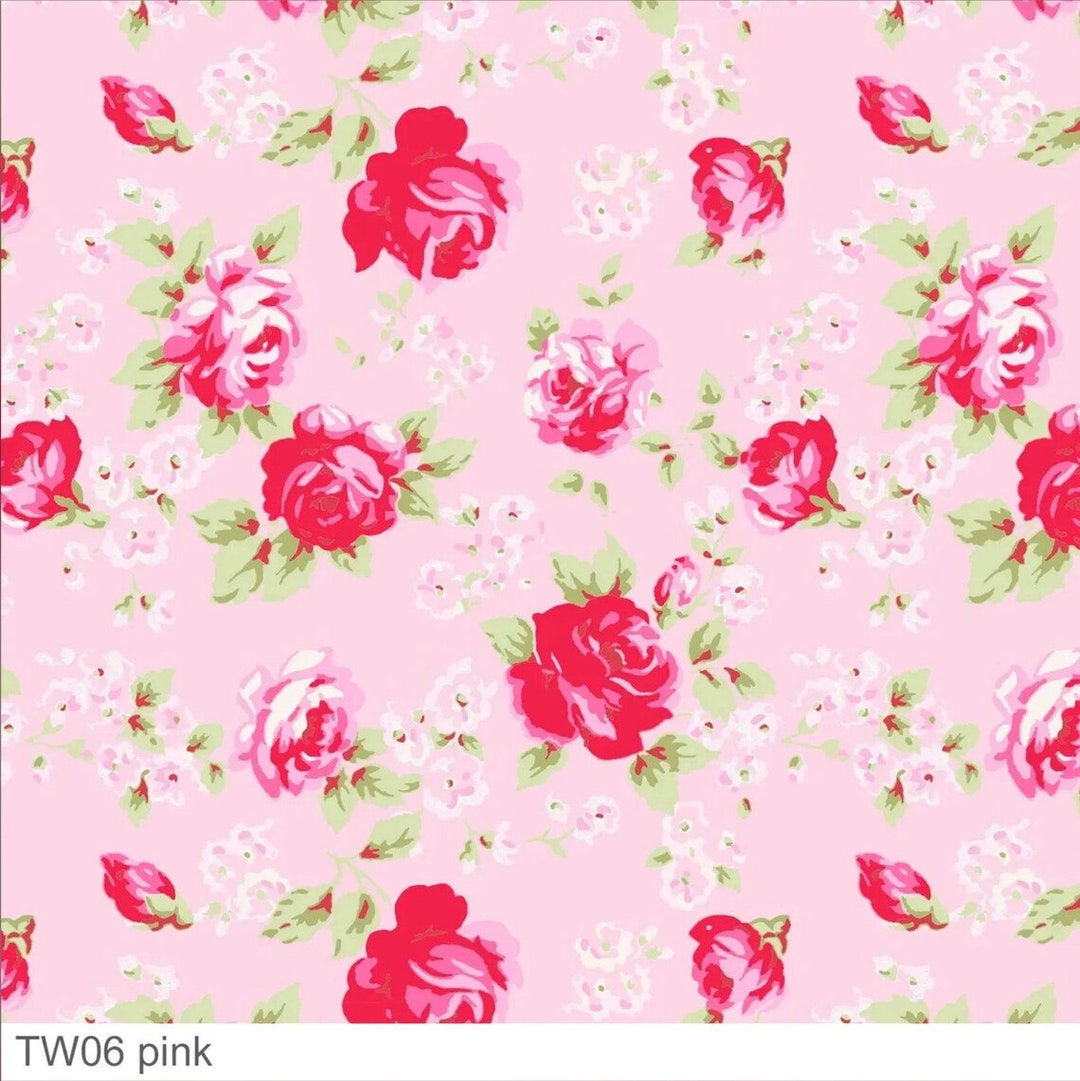 Tany Whelan, POSIE, Pink Roses Fabric, Cotton Fabric, Tanya Whelan ...