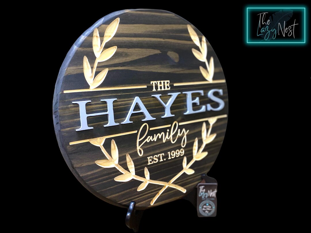 Large 24" Round Family Name Sign - Etsy