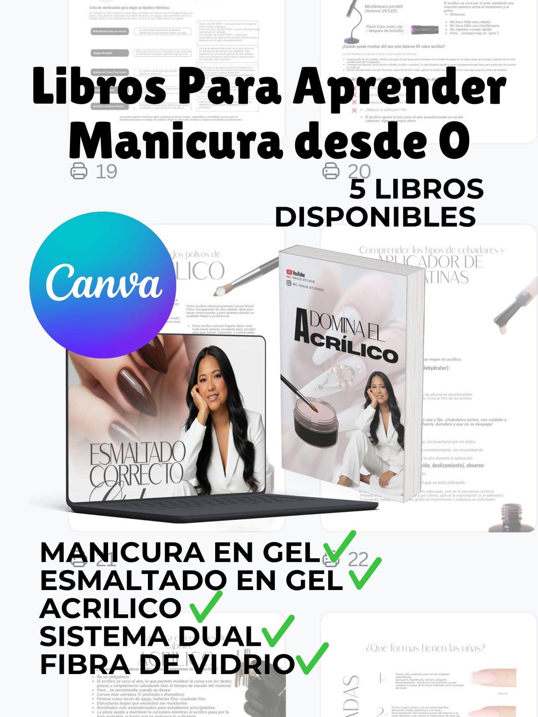 6 Editable Nail Art Ebooks in Canva | Complete Professional Manicure ...