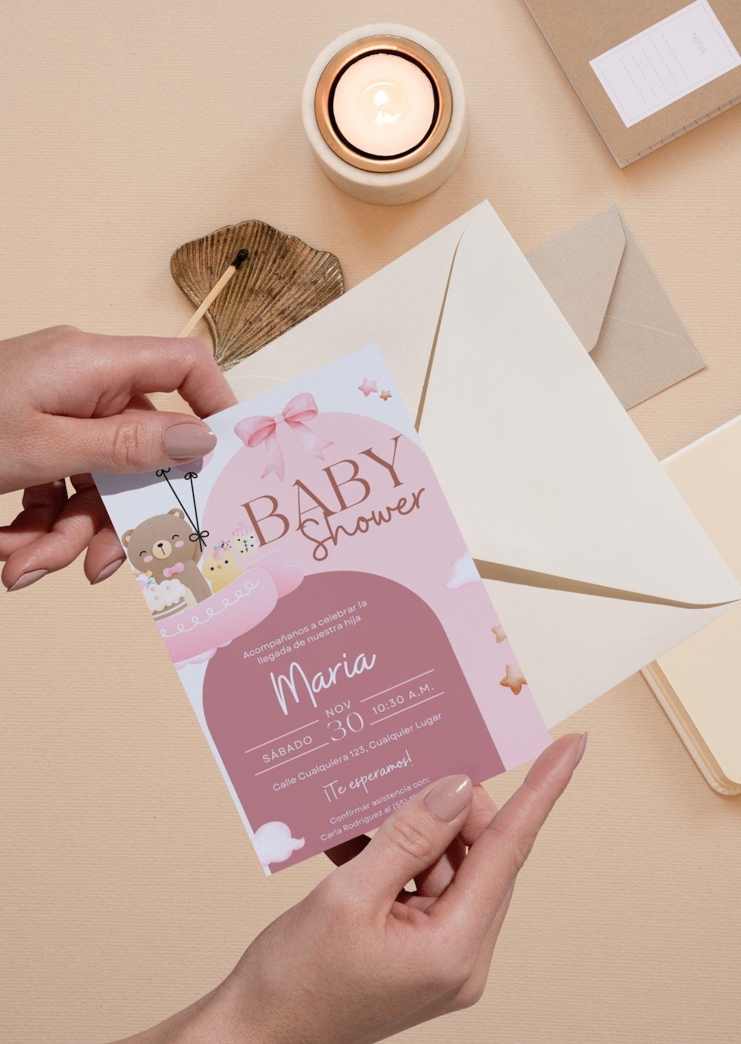 Editable Baby Shower Invitation Canva Template | Digital Download ...