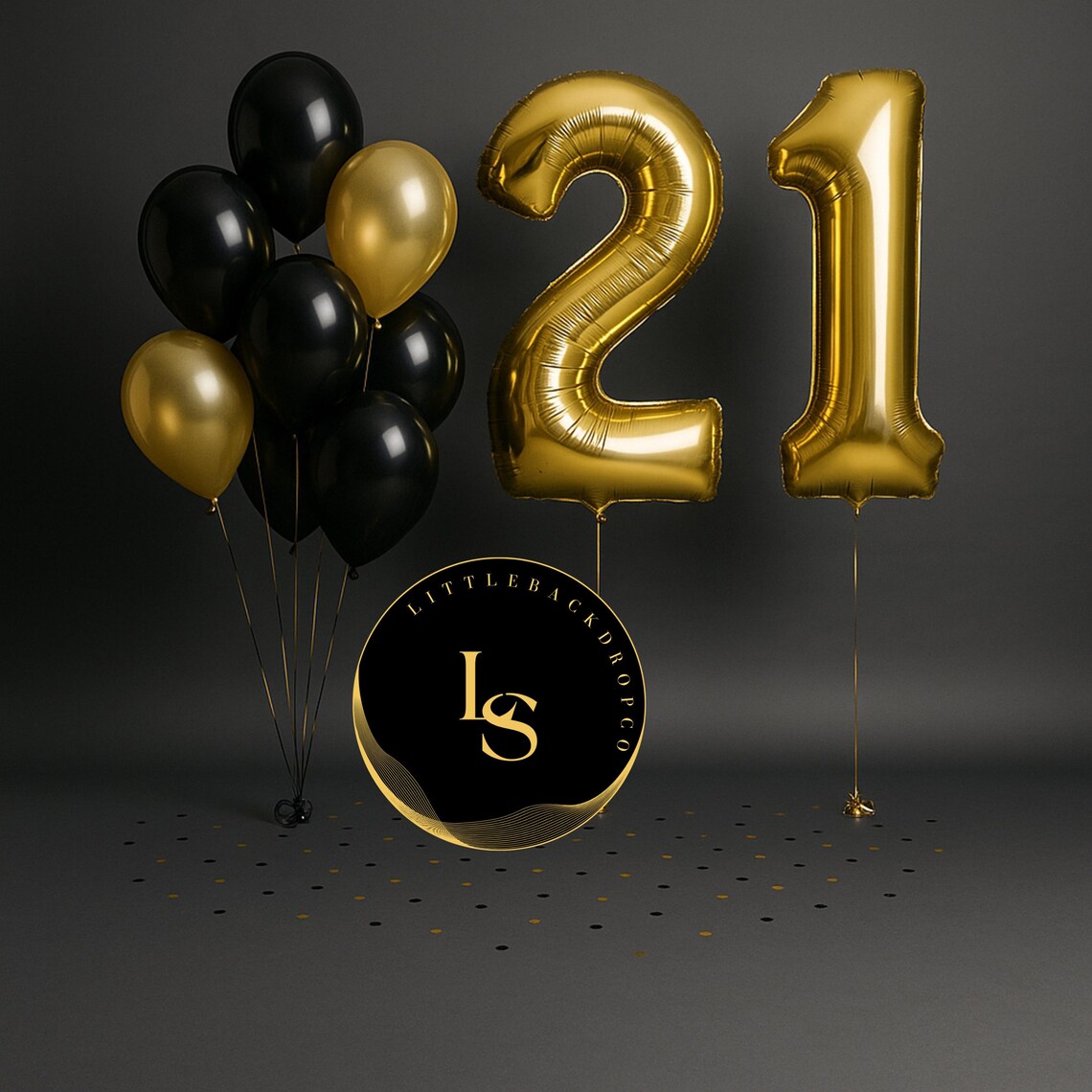 21 Number Balloon Digital Backdrop | 21st Birthday Party Decoration ...