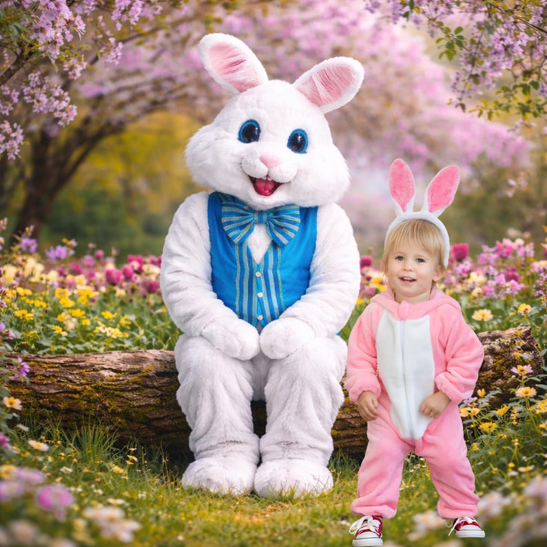 Easter Bunny Backdrop | Spring Garden Photography Background | Cute ...