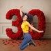 Red Rose Number 30 Digital Backdrop, Anniversary or Birthday (PNG) - Etsy