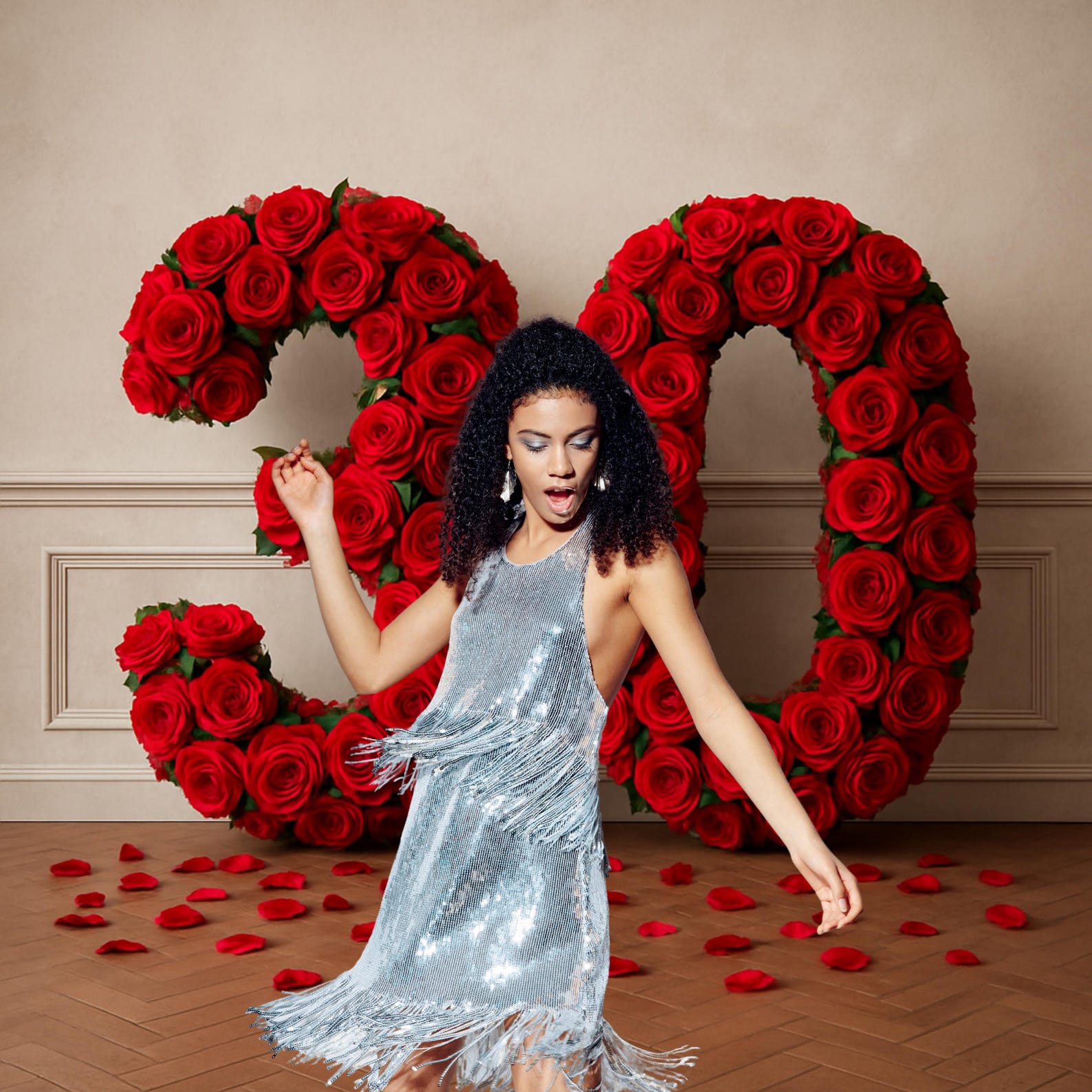 Red Rose Number 30 Digital Backdrop, Anniversary or Birthday (PNG) - Etsy