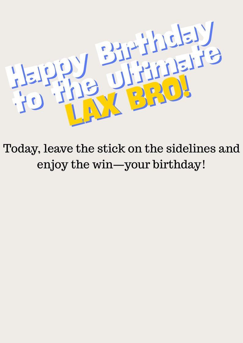 Lacrosse Birthday Card for Boys – "you Cradle, You Dodge, You Score ...