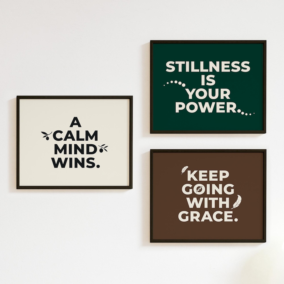 Minimalist Quote Poster Set: Inspirational Typography Art (digital ...