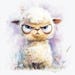 10 Watercolor Grumpy Sheep Clipart Bundle – Quirky Silly Animal Pngs ...